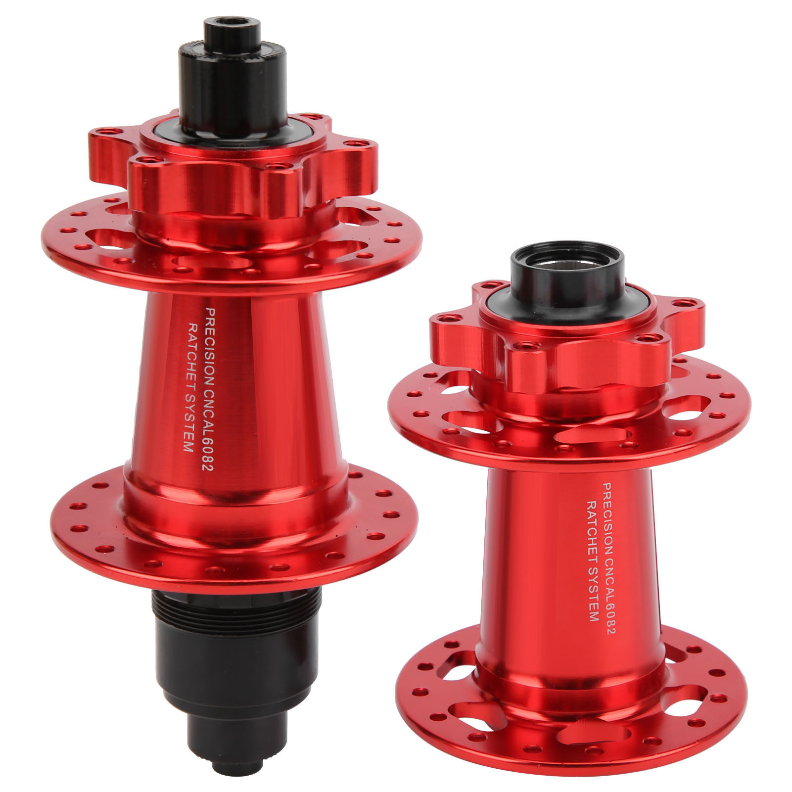 Red MTB Front & Rear Disc Brake Hubs Lightweight Anodized Alloy ...
