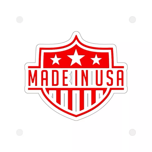 Red Made In Usa Bold Patriotic Logo Sticker Vinyl Decal Gift Idea Men ...