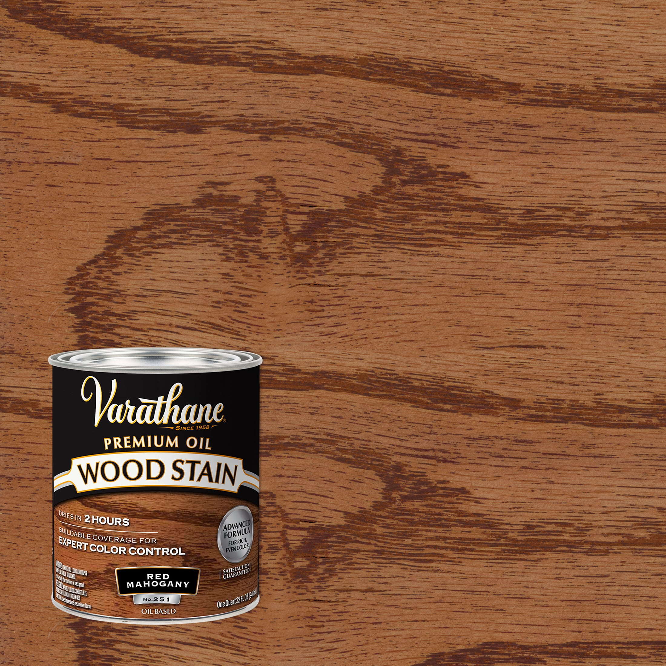 2 Pack, Red Mahogany, Varathane Premium Oil-Based Interior Wood Stain ...