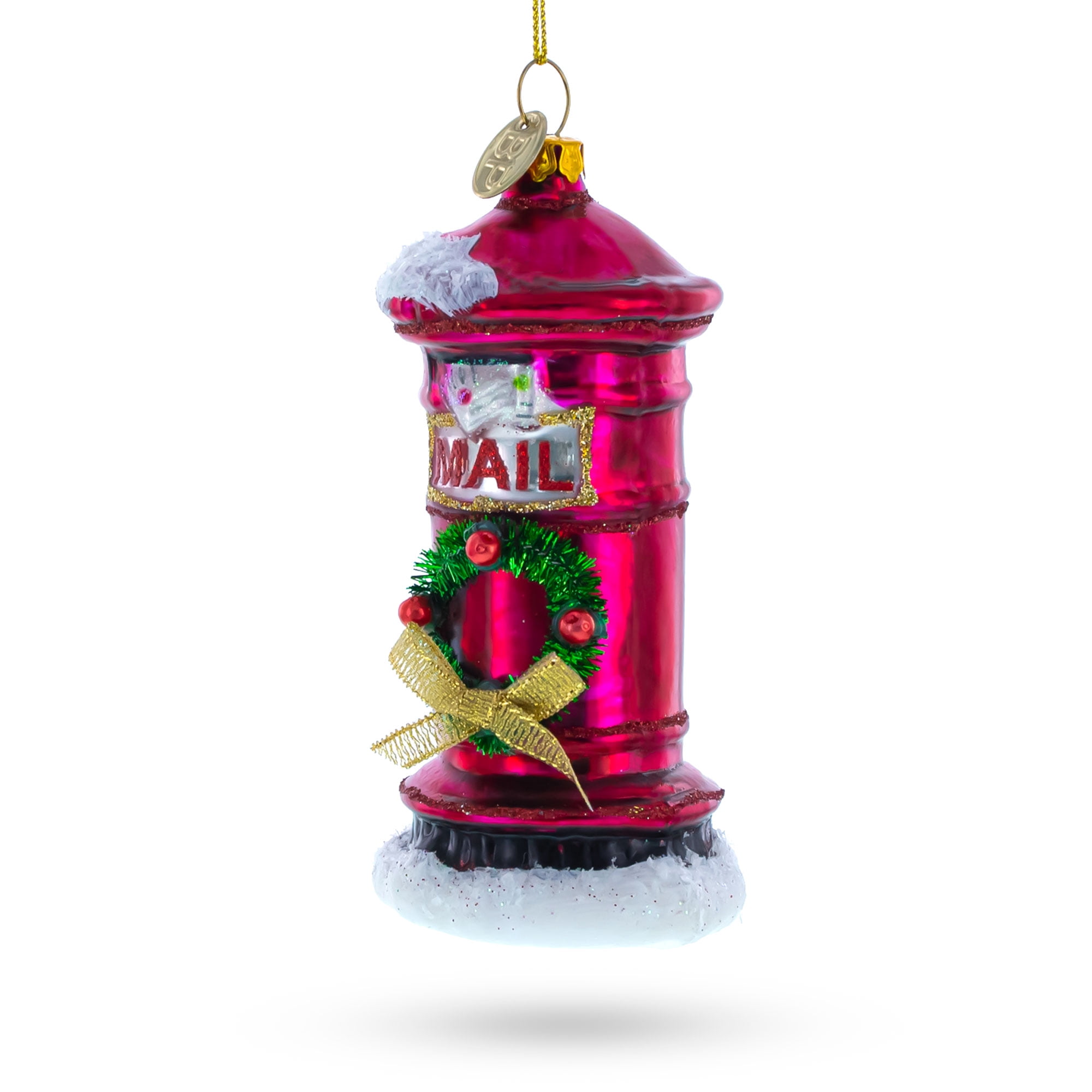Red Mailbox with Letter to Santa Glass Christmas Ornament - Walmart.com