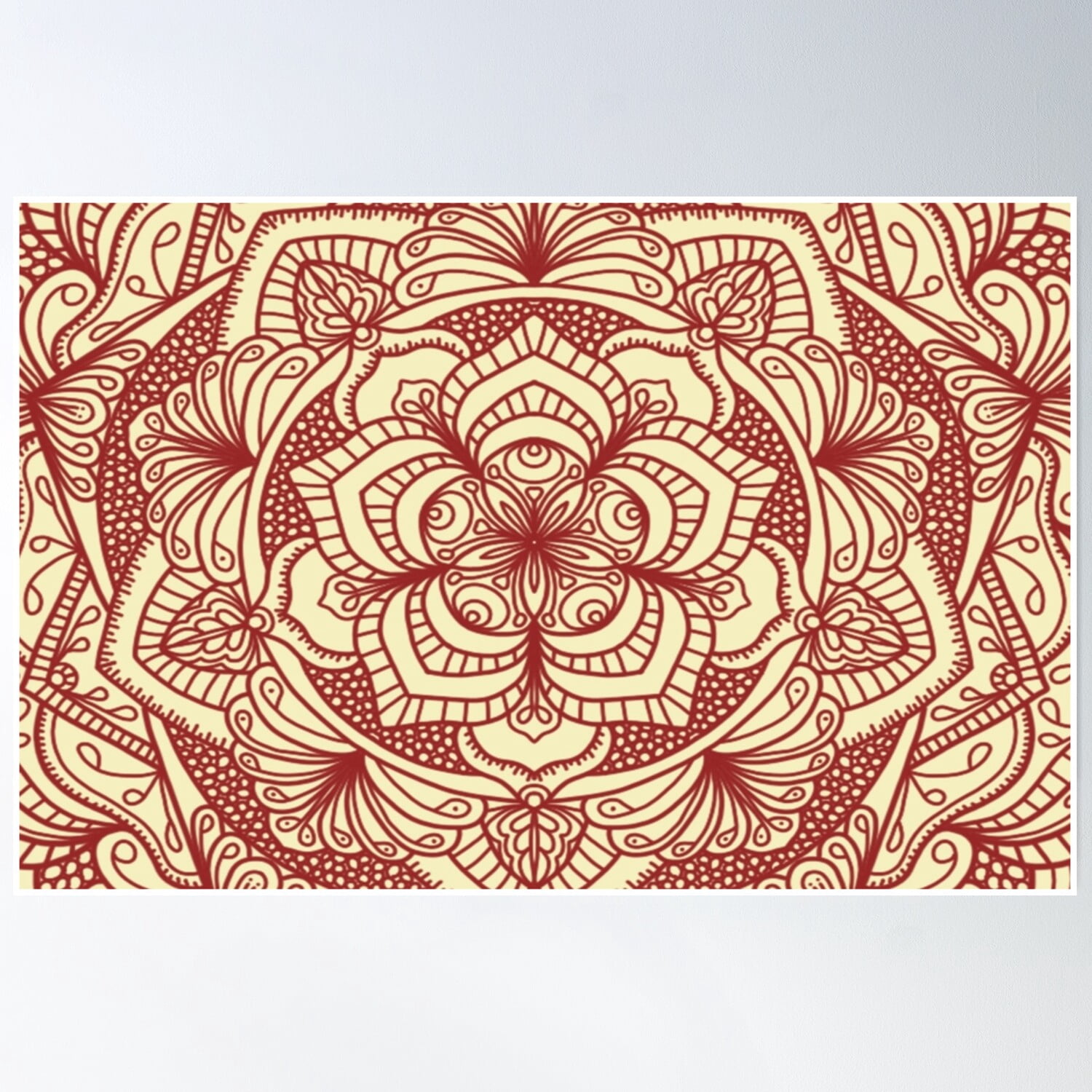 Red Mandala Poster Wall Art, Modern Wall Decor, 8x12 UNFRAMED - Walmart.com