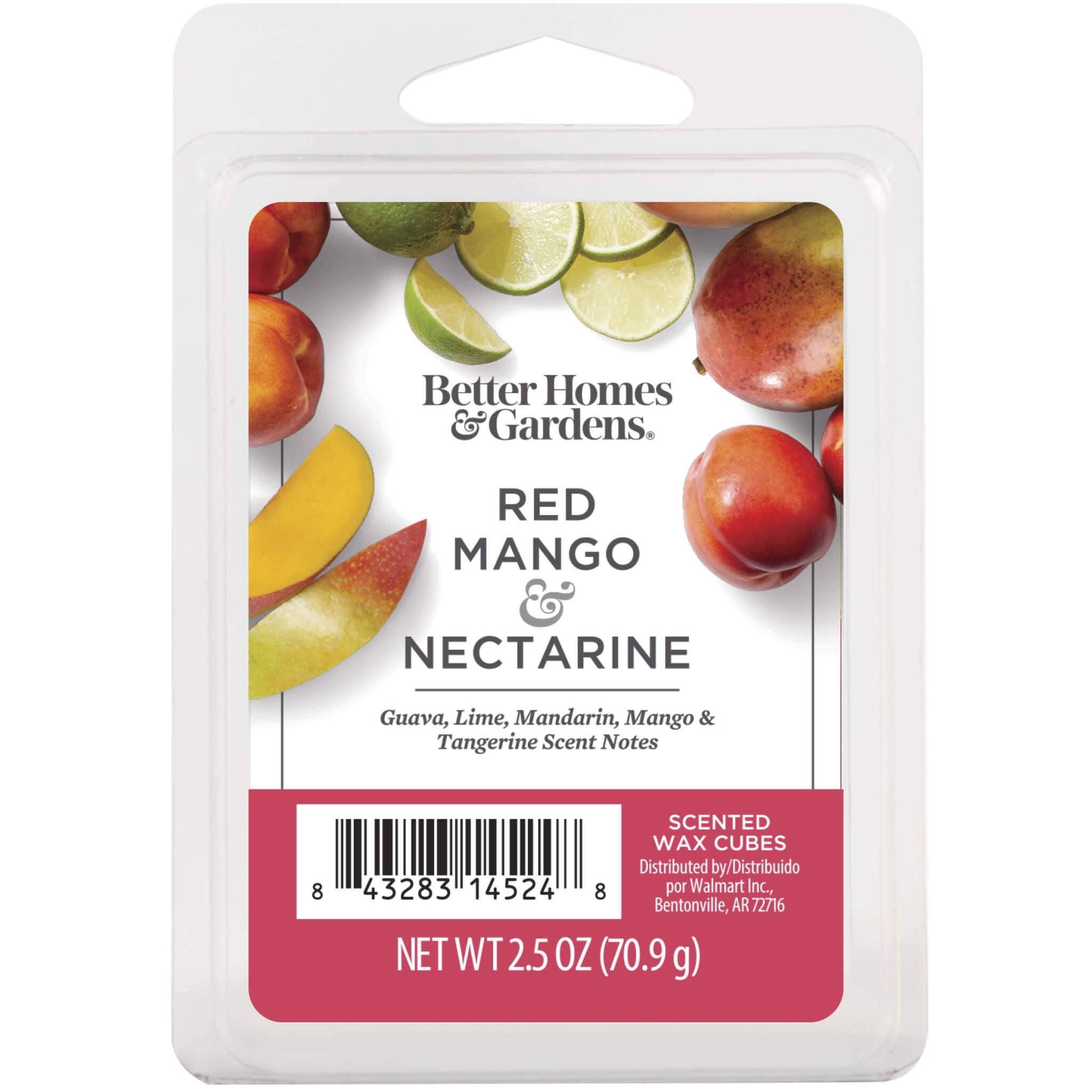 Red Mango & Nectarine Scented Wax Melts, Better Homes & Gardens, 2.5 oz (1-Pack) - Walmart.com