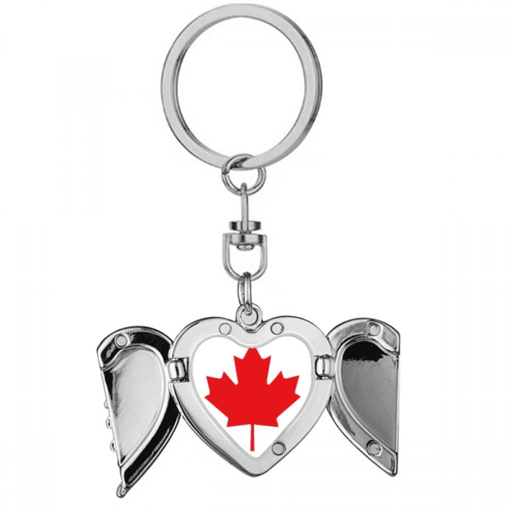 Red Maple Canada Country Culture Symbol Heart Angel Wing Key Chain ...