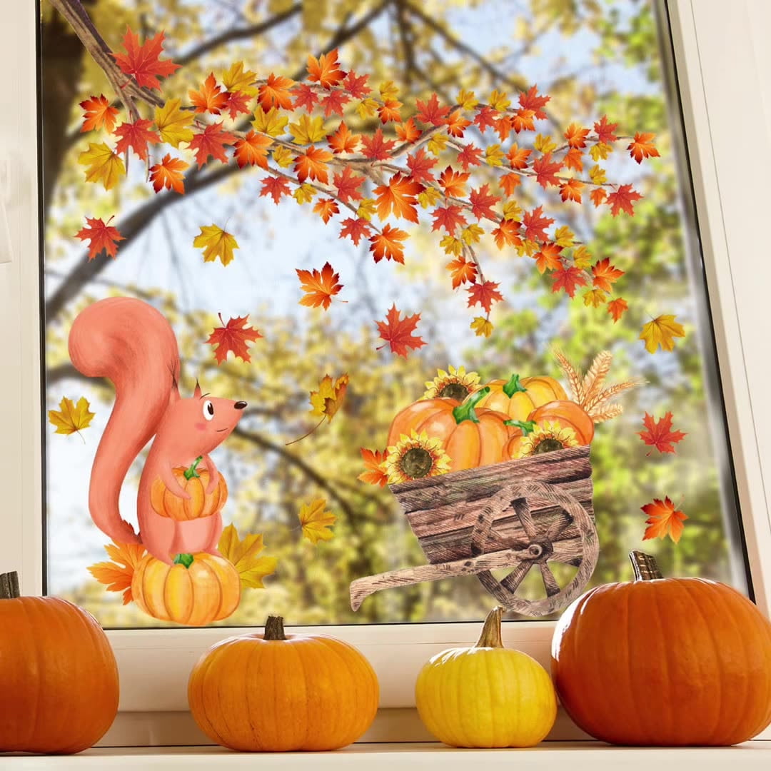 Red Maple Leaf Electrostatic Sticker Glass Sticker Window Sticker ...