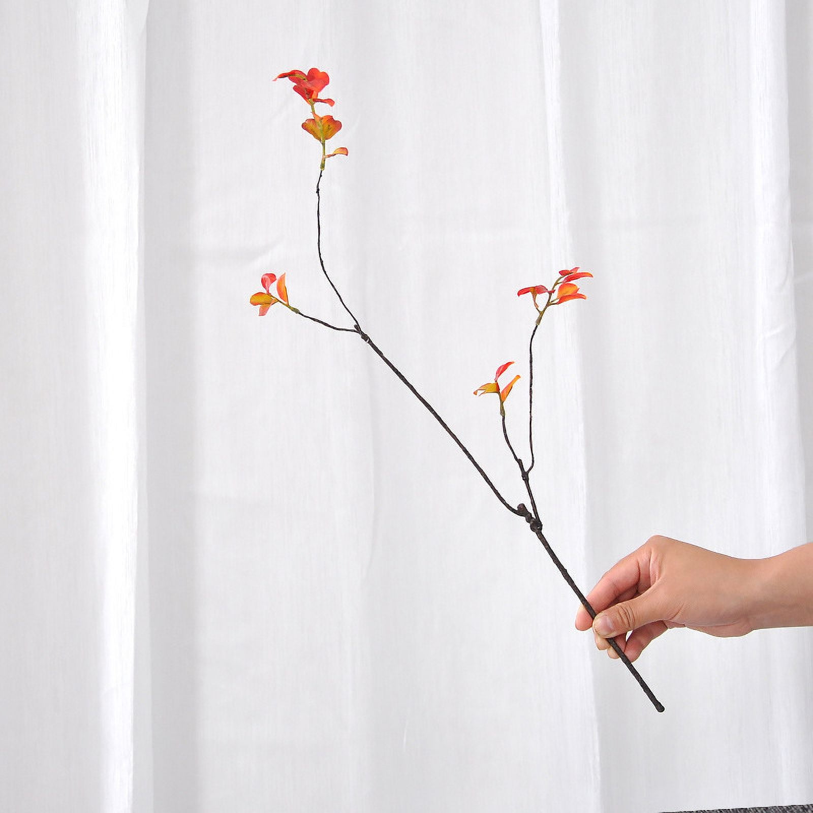 Red Maple Leaf simulation short branch home light luxury red leaf plum ...