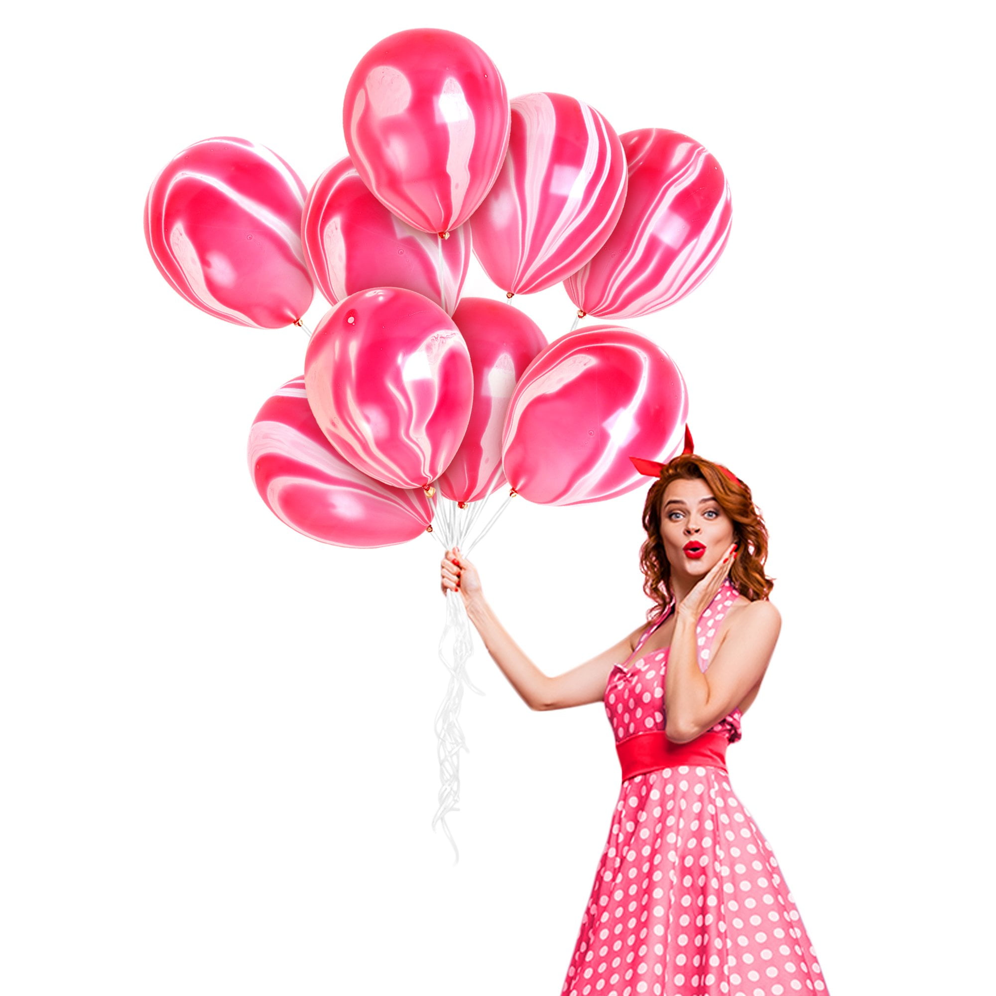 Red Marble Balloons - 12 Inch Latex Balloons - 100 Pack - Walmart.com