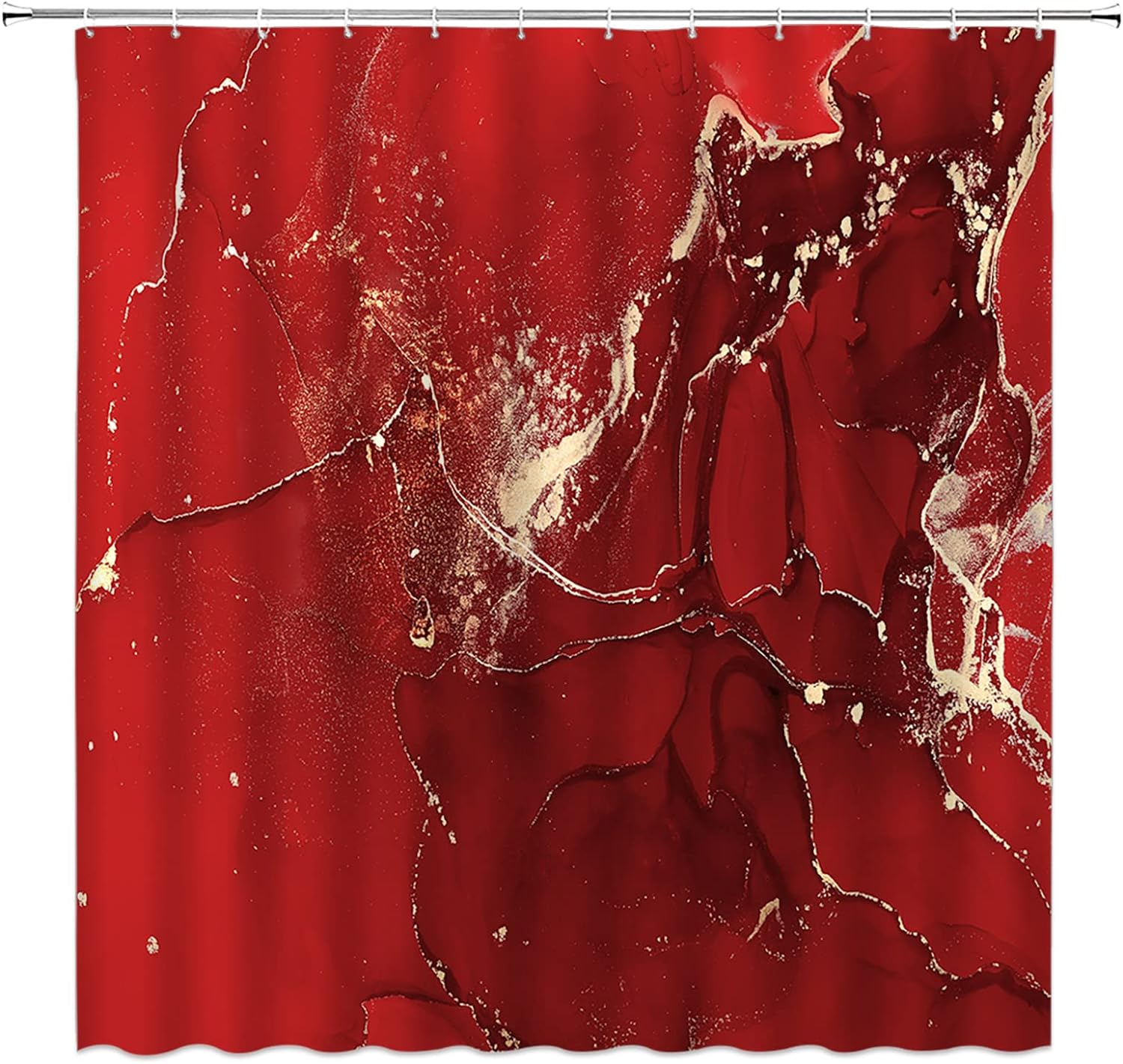 Red Marble Shower Curtian Abstract Marble Gold Texture Modern Luxury ...