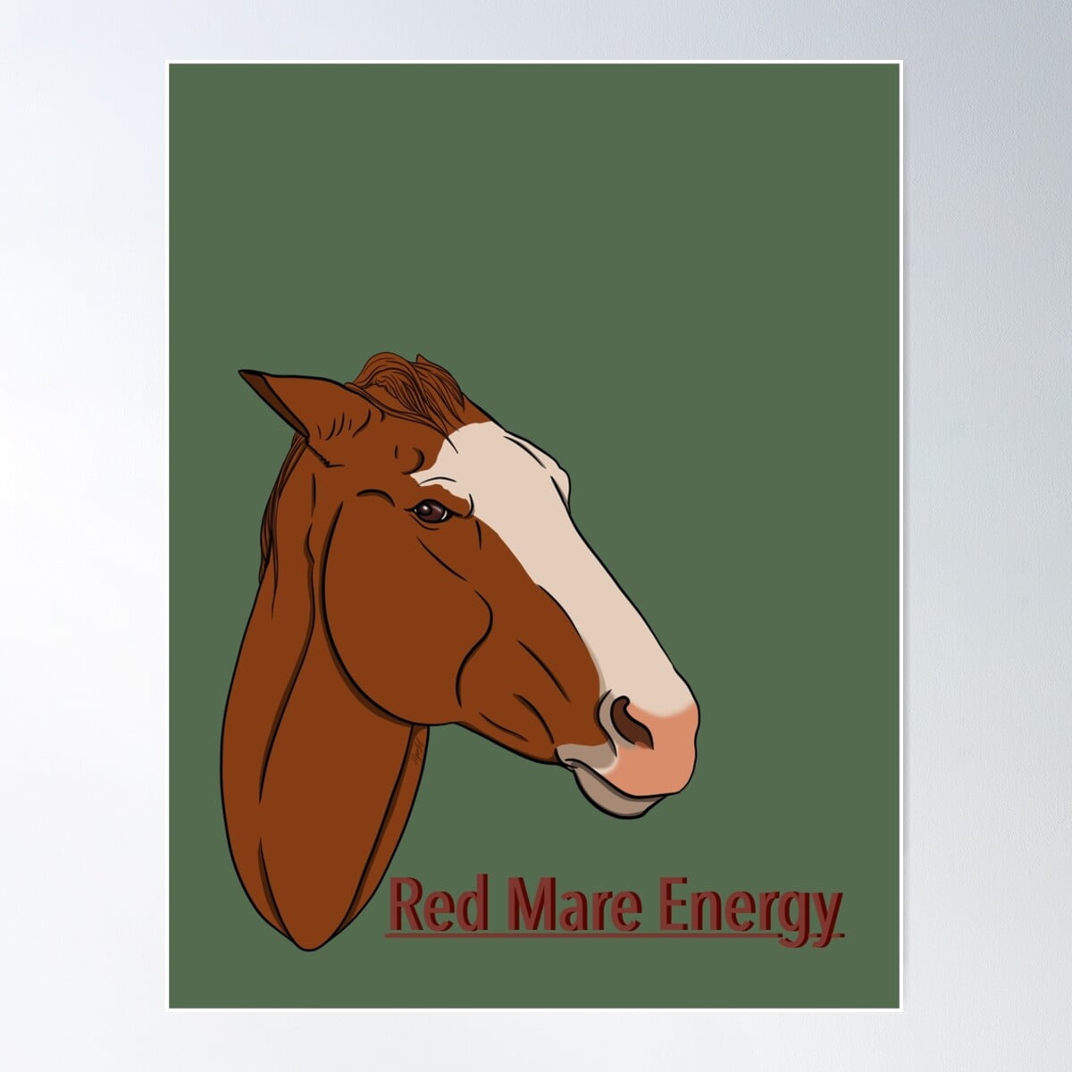 Red Mare Energy Poster Wall Art, Modern Wall Decor For Living Room ...