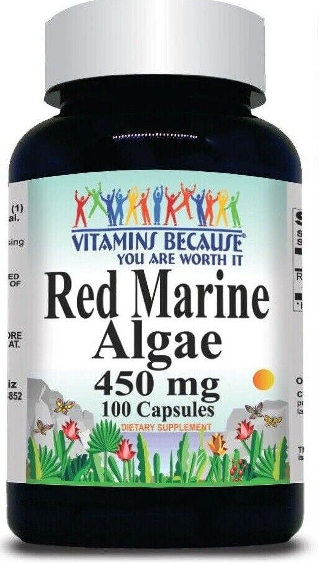 Red Marine Algae 450mg 100Caps Non-GMO & Gluten Free Red Seaweed 900mg ...