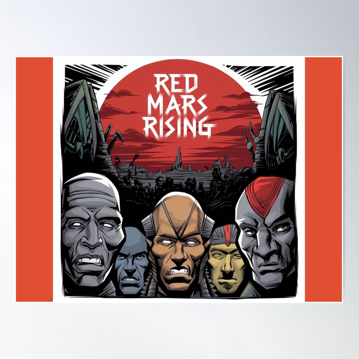 Red Mars Rising Poster Wall Art, Modern Wall Decor For Living Room ...