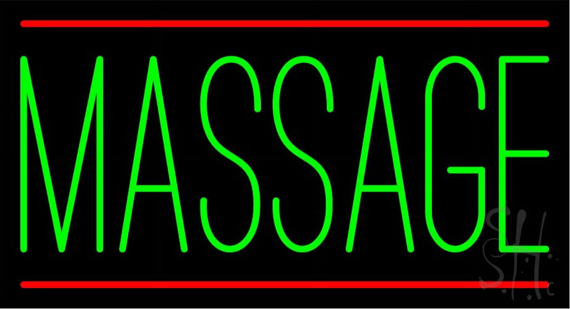 Red Massage Blue Border LED Neon Sign 20 x 37 - inches, Black Square ...
