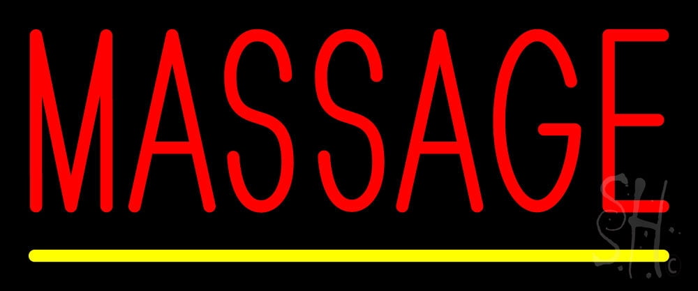 Red Massage LED Neon Sign, 10x24in, Black Acrylic Backing, Dimmer ...