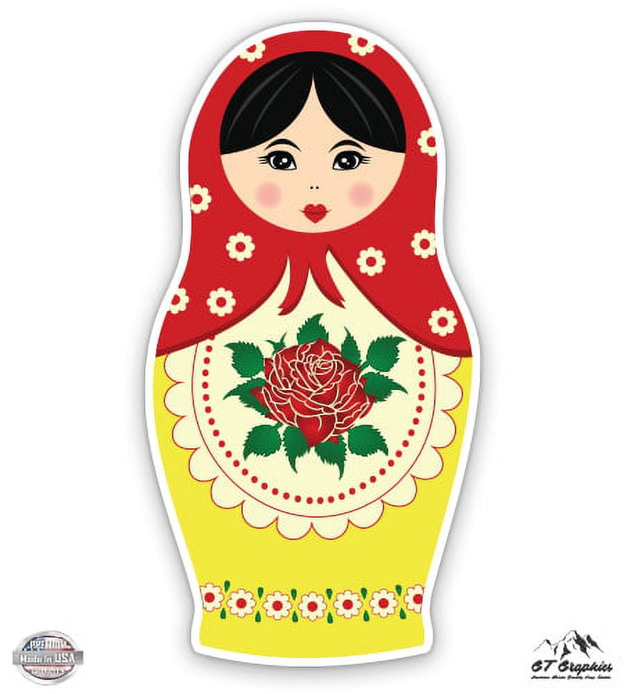 Red Matryoshka Doll - 12" Vinyl Sticker Waterproof Decal - Walmart.com
