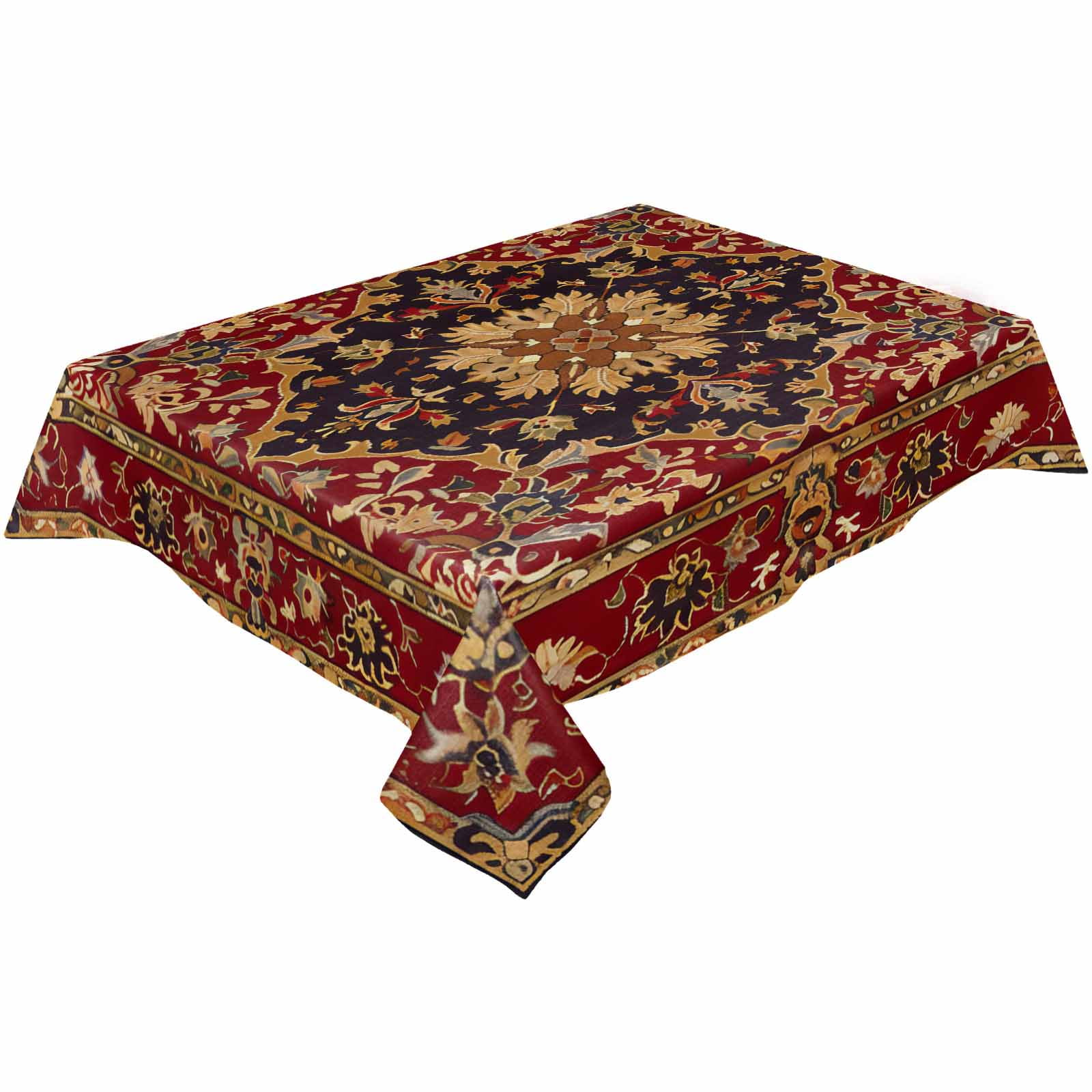 Red Medallion Floral Rectangle Tablecloths 52x70,Retro Traditional ...
