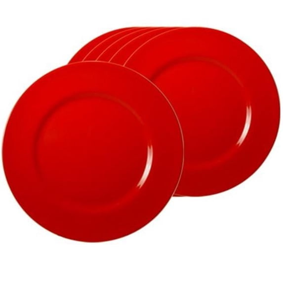 Red - Melamine Dinner Plate Set - 6 Dinner plates - Walmart.com