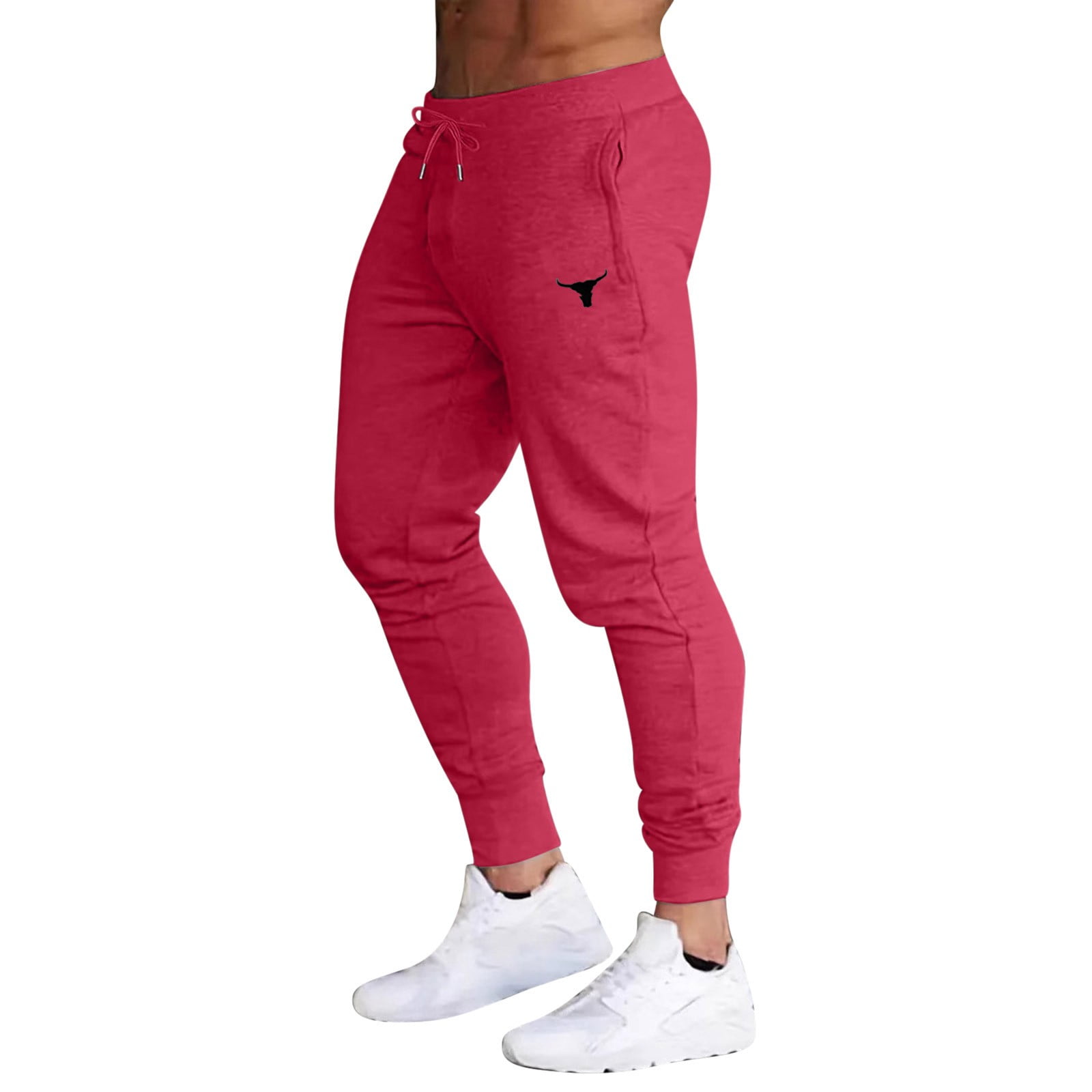 Red Mens Spandex Pants for Man Work Out Athletic Casual Jogger Going ...