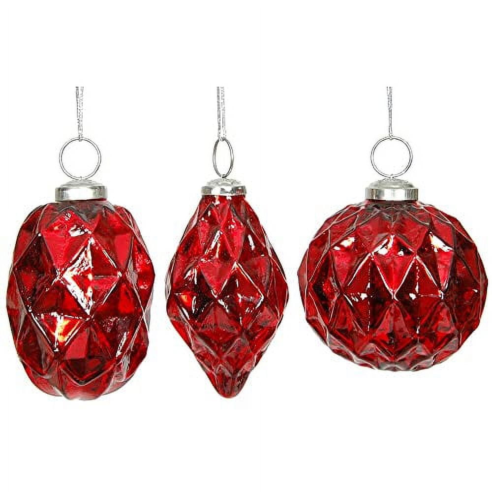 Red Mercury Glass Ornaments, Set of 3 - Walmart.com