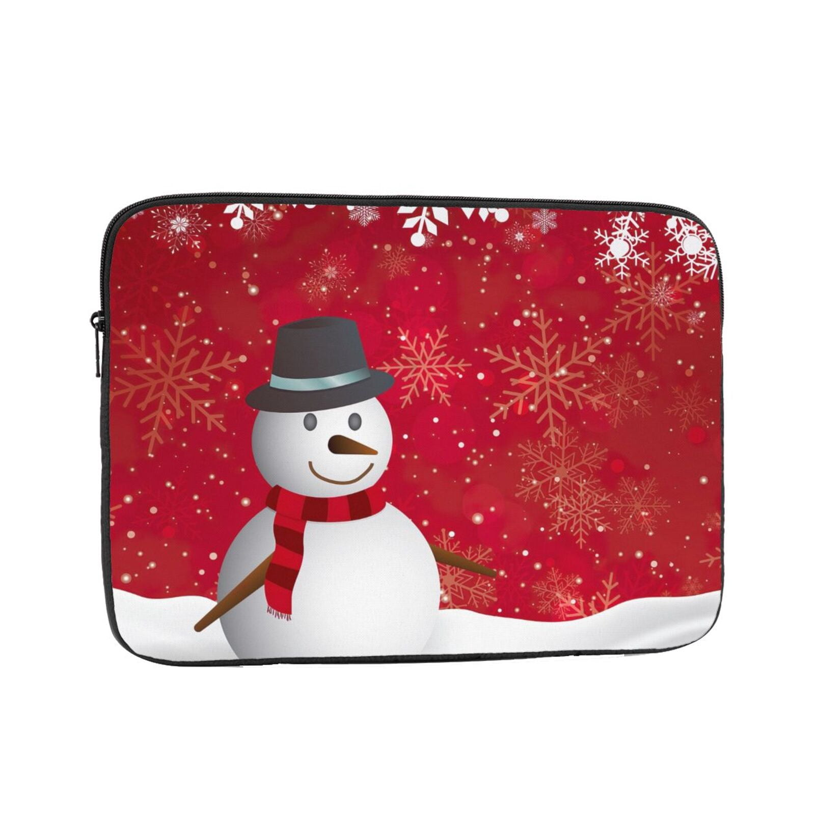 Red Merry Christmas Snowman Decor 15 inch Portable Laptop Sleeve ...