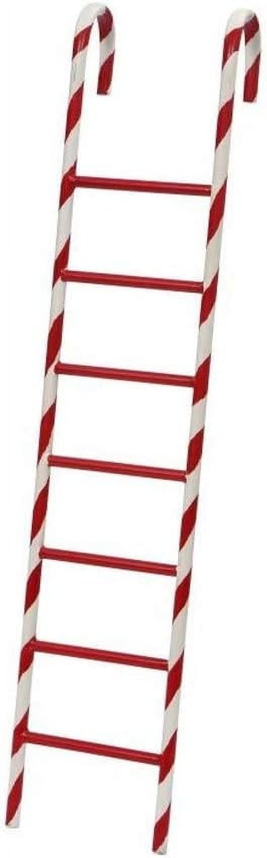 Red Metal Candy-cane Themed Ladder for Holidays and Occasions ...