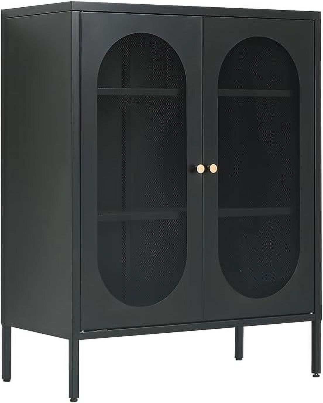 Red Metal Locker Storage Accent Cabinets with 2 Adjustable Shelves, 3 ...