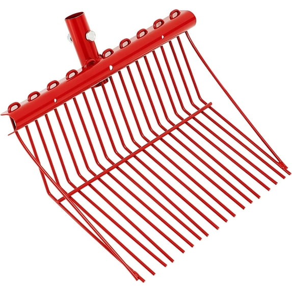 Red Metal Pitchfork Replacement Head with Angled Tines for Horse Stall ...