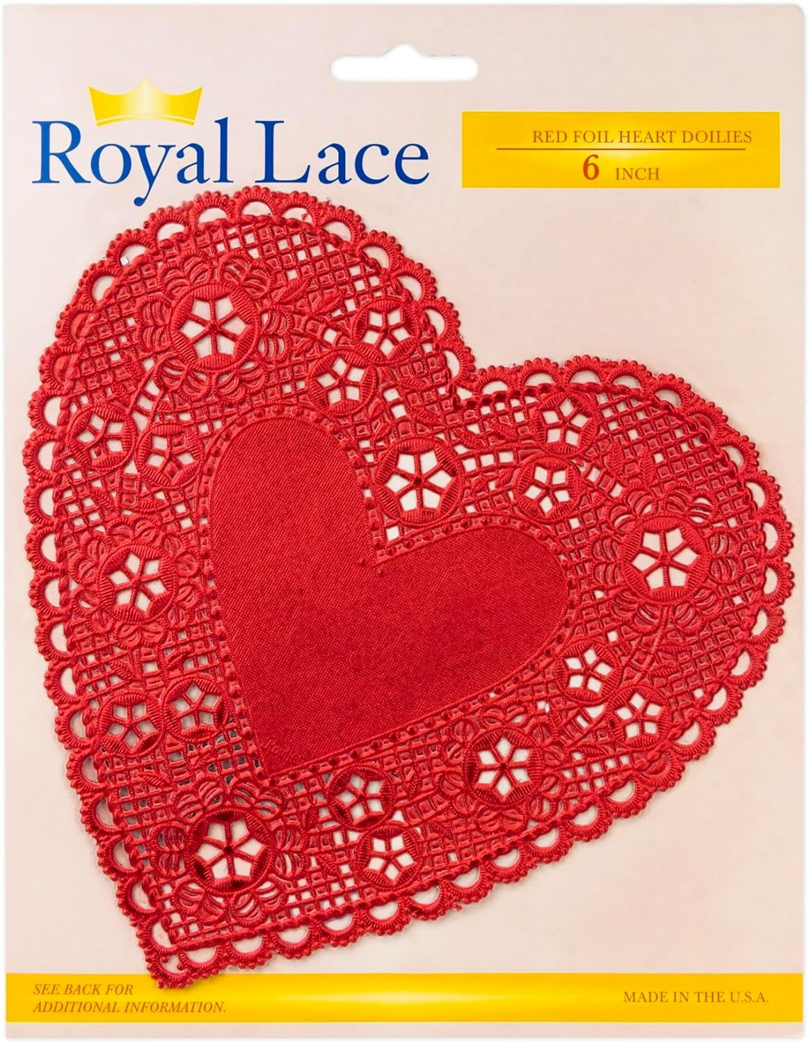 Red Metallic Heart Shaped Doilies - Set of 6 Packs with 18 Pieces Each (Total 108) - Walmart.com