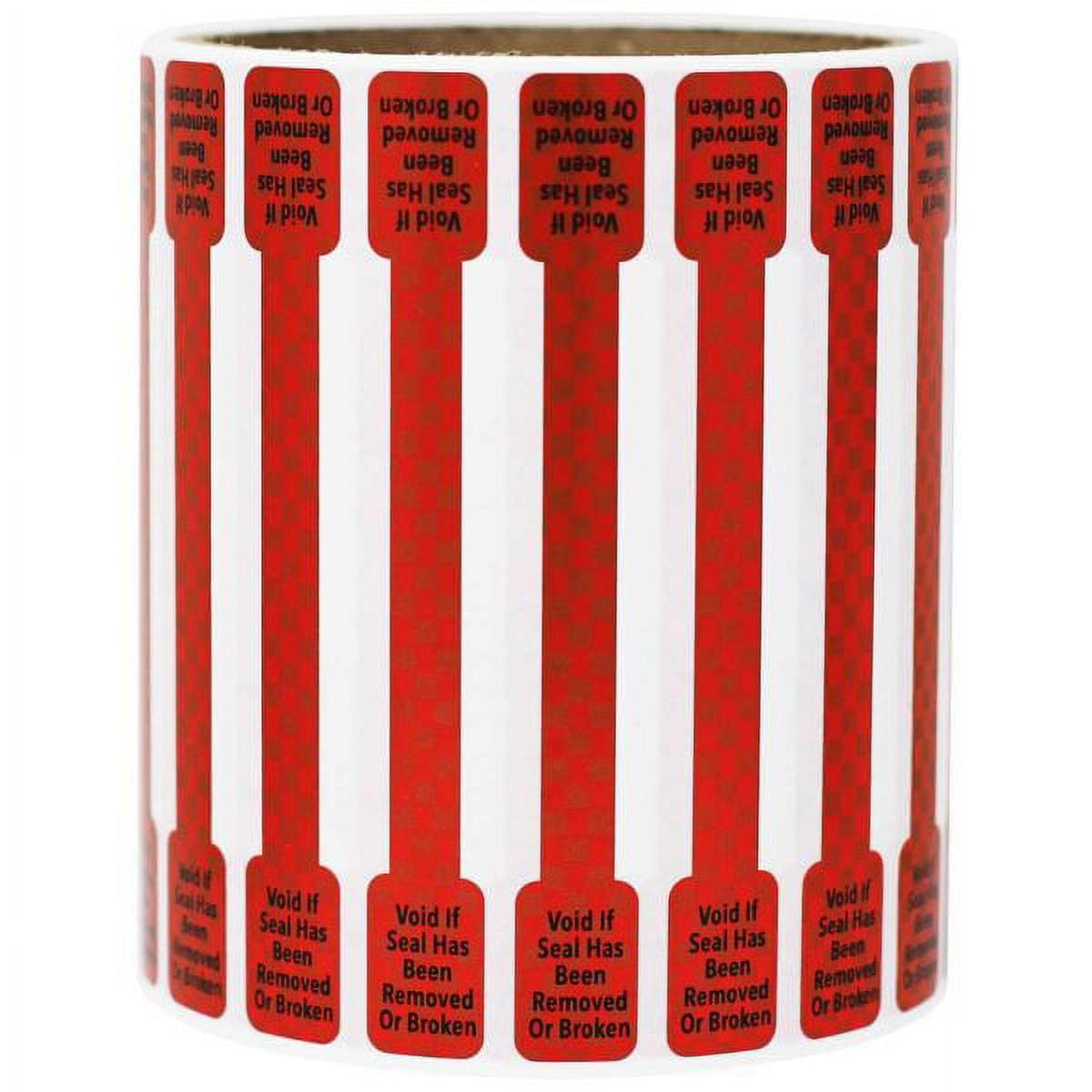Red Metallic Tamper Evident Seals Labels | 4" x 0.5" Special Shape ...