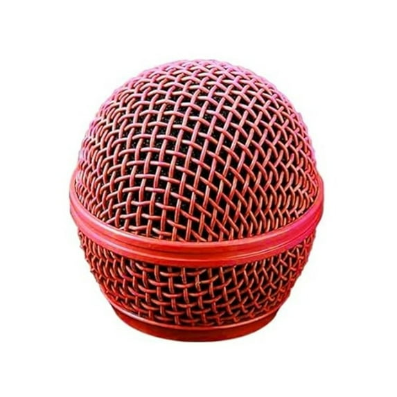 Red Microphone Ball Head Mesh Grill Mic Replacement for Shure SM58 ...
