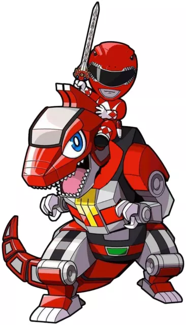 Red Mighty Morphin Power Rangers Dinozords Stickers Phone Decal Water ...