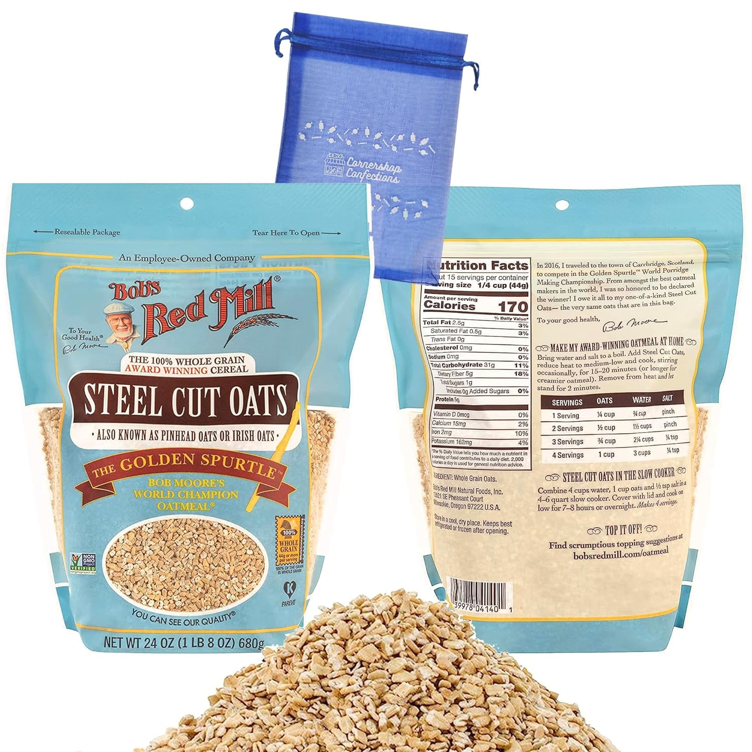 Red Mill Steel Cut Oats - Pinhead Oats - Irish Oats 24 oz Resealable ...