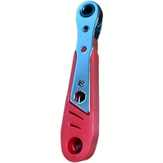 Red Mini Right-Angle Ratchet Screwdriver – 36-Tooth Compact Hex Bit ...