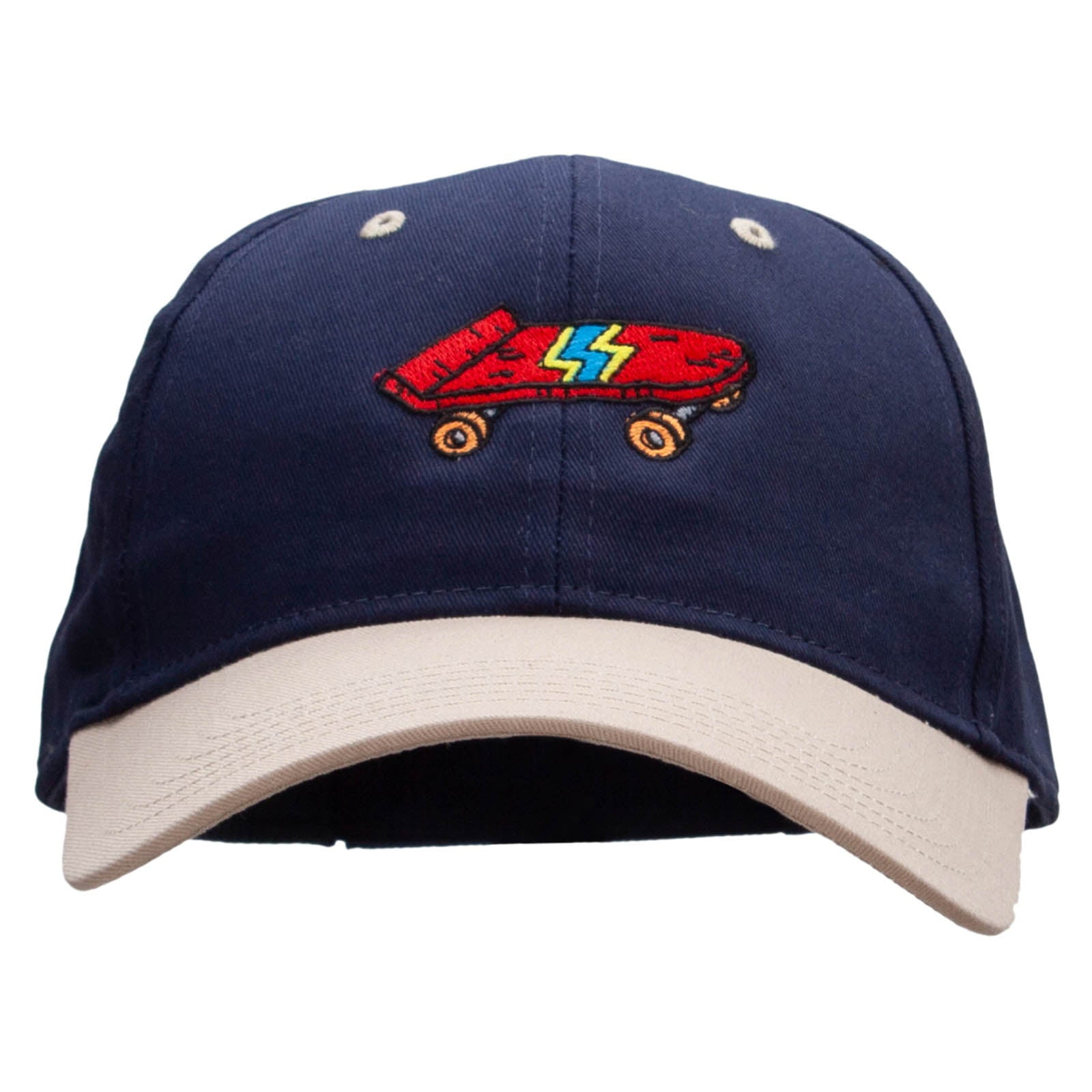 Red Mini Skateboard Embroidered Low Profile Cap - Khaki Navy OSFM ...