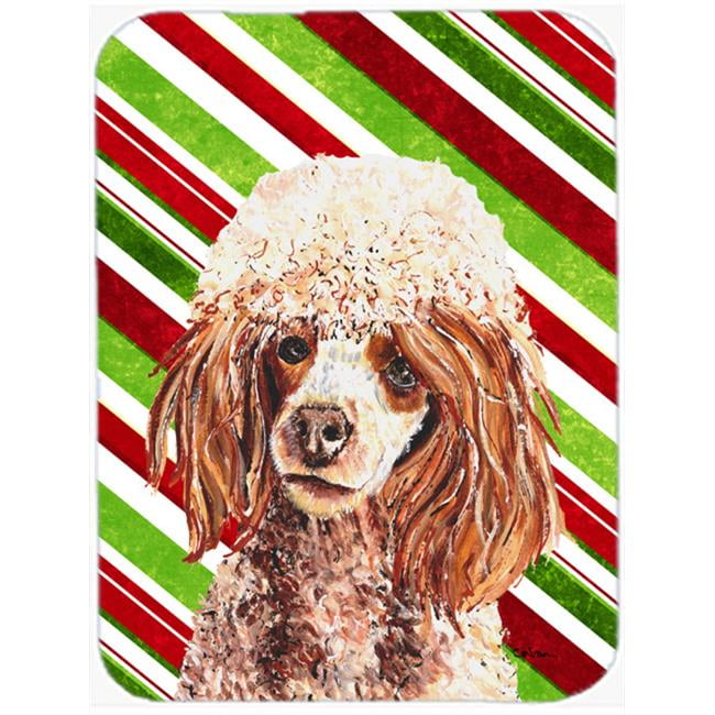 Red Miniature Poodle Large Size Candy Cane Christmas Glass Cutting ...