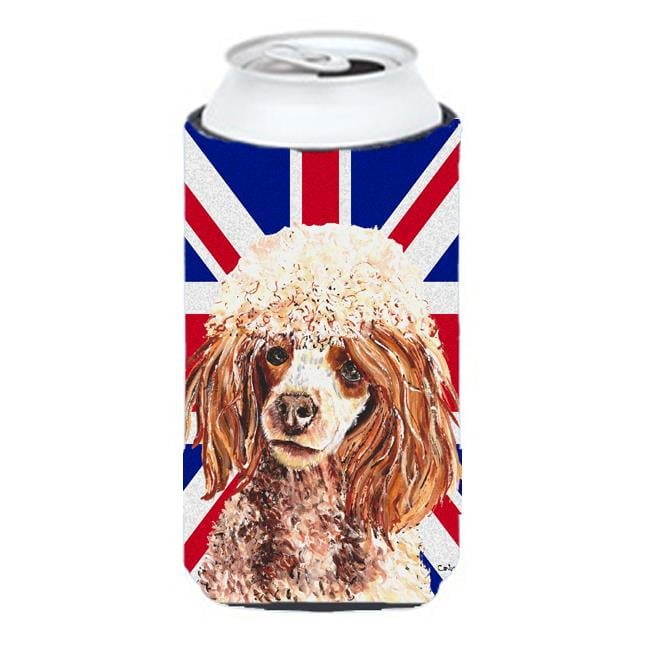 Red Miniature Poodle With English Union Jack British Flag Tall Boy ...