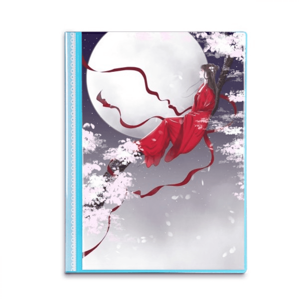 Red Moon Chinese Style Watercolor Book Sheet Protectors Portfolio ...