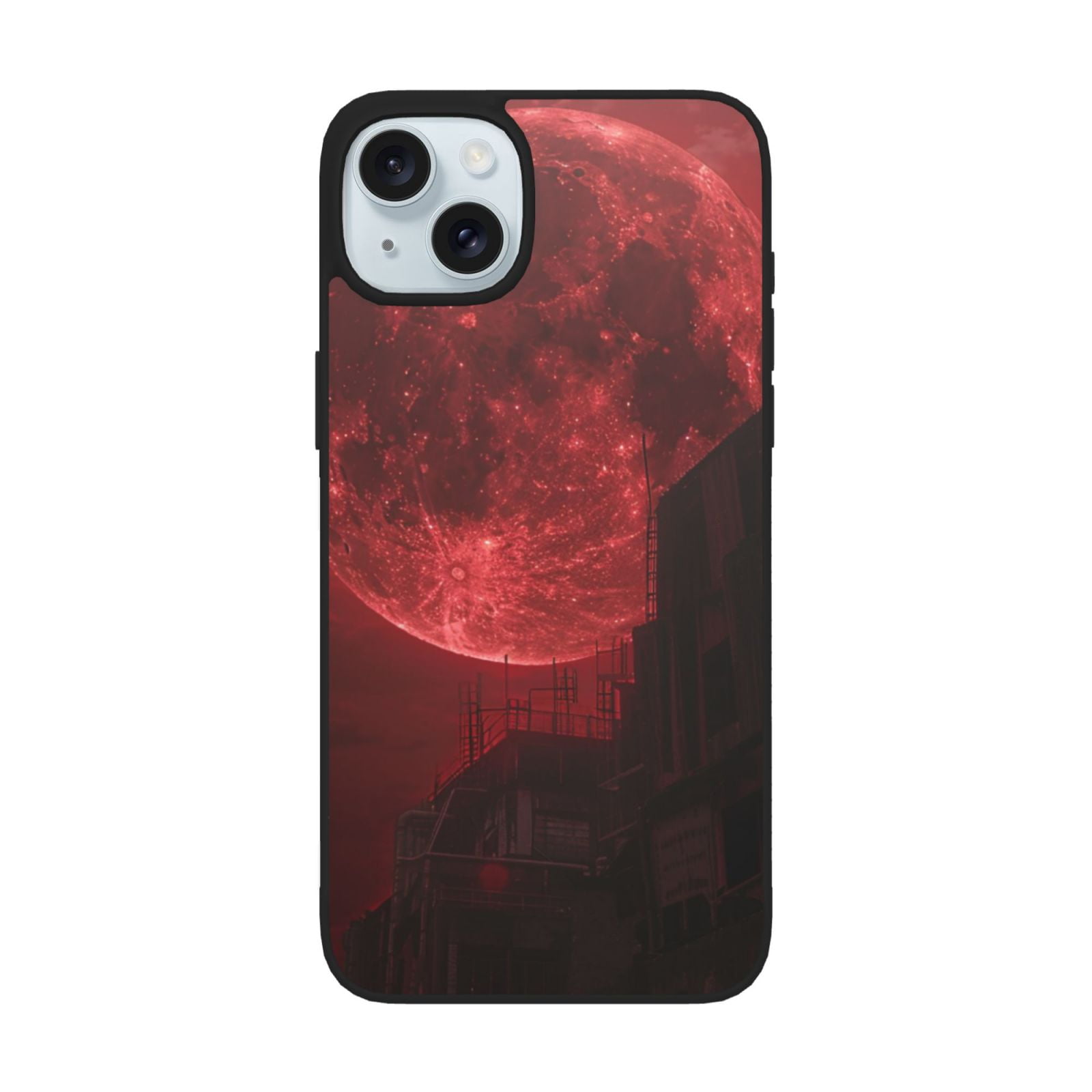 Red Moon City For iPhone 15 Series Plus TPU + Acrylic Case With Lens ...
