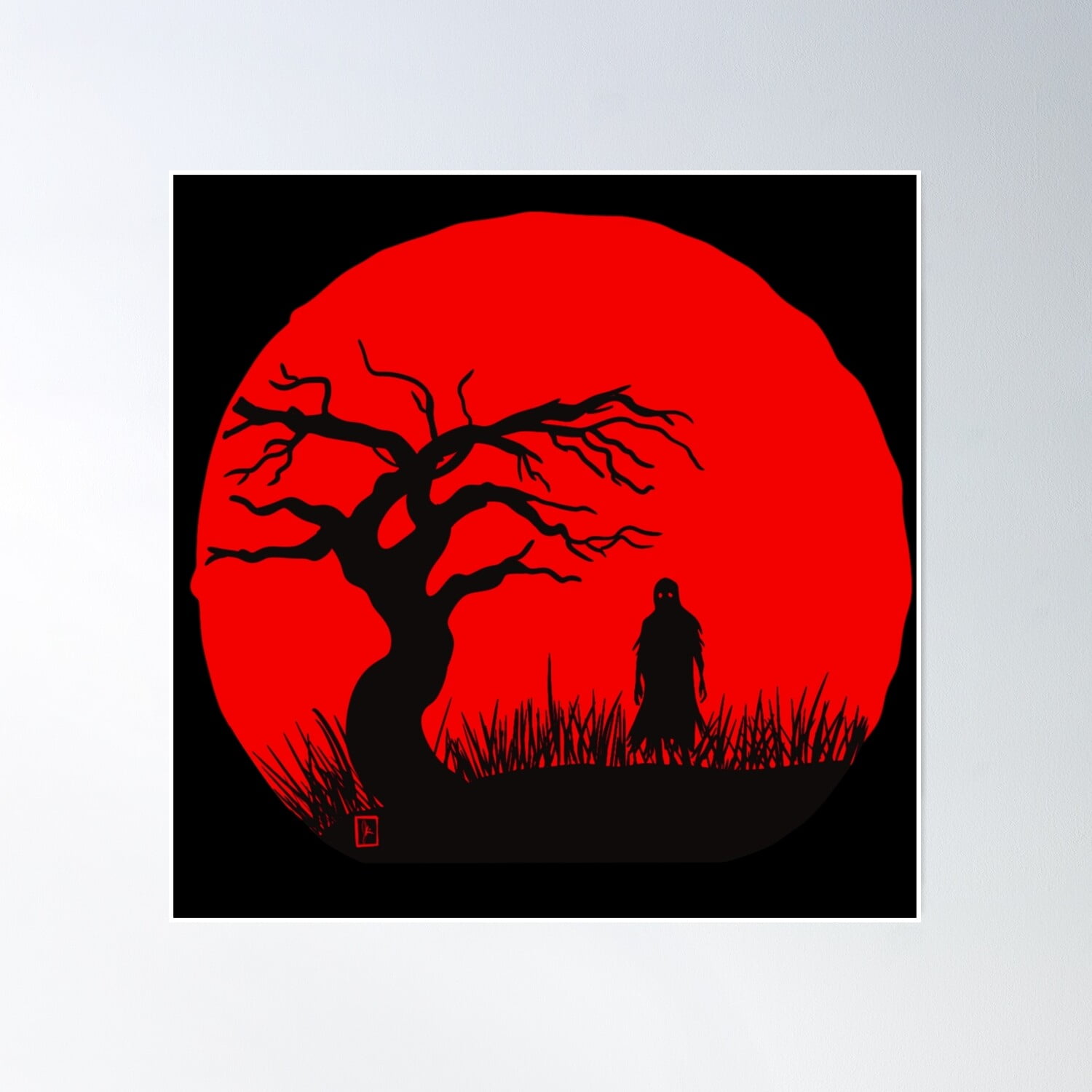 Red Moon Haunt Poster Wall Art, Modern Wall Decor, 16x16 UNFRAMED ...