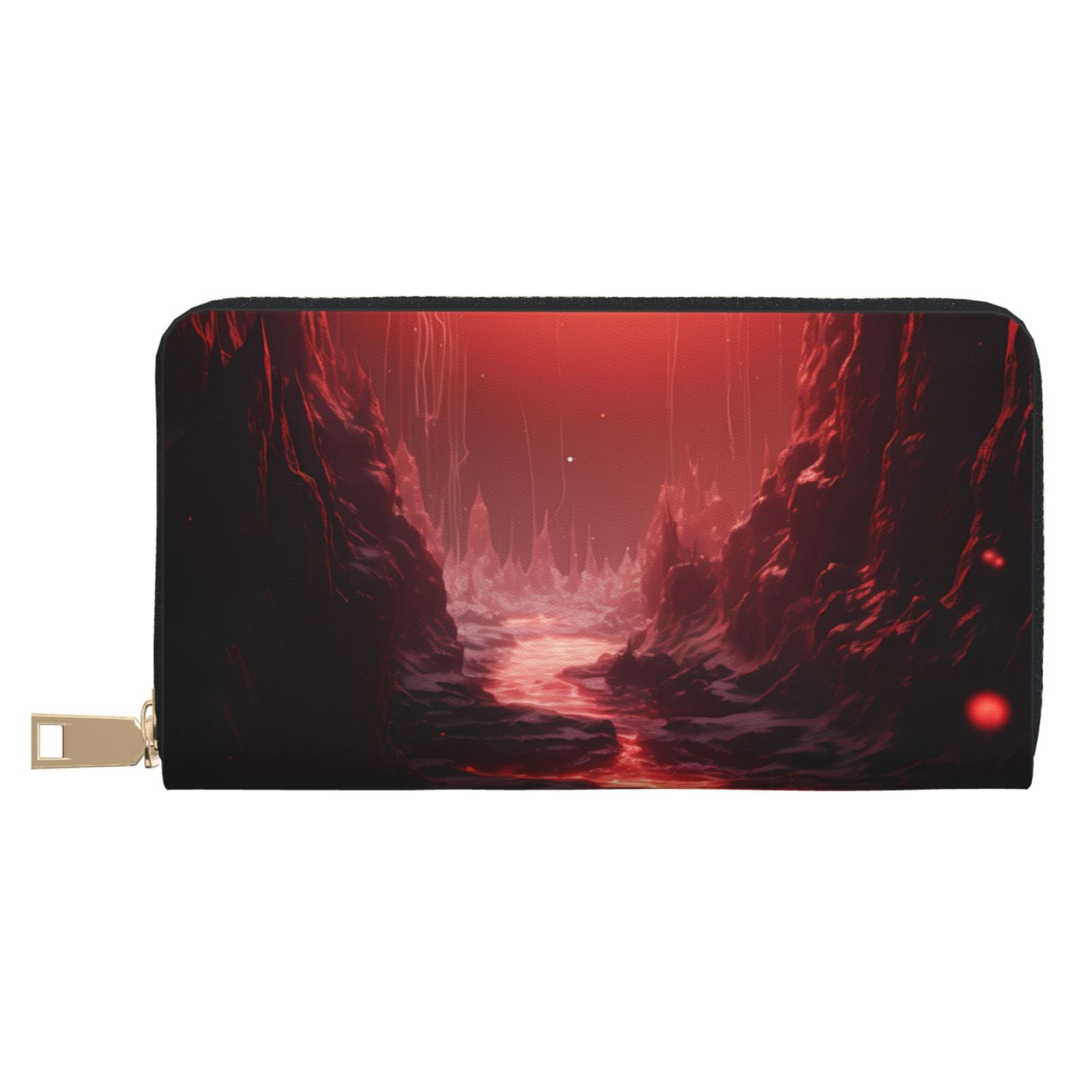 Red Moon Lava Wallet Women, Leather Bifold Multi Card Wallet, Women's ...