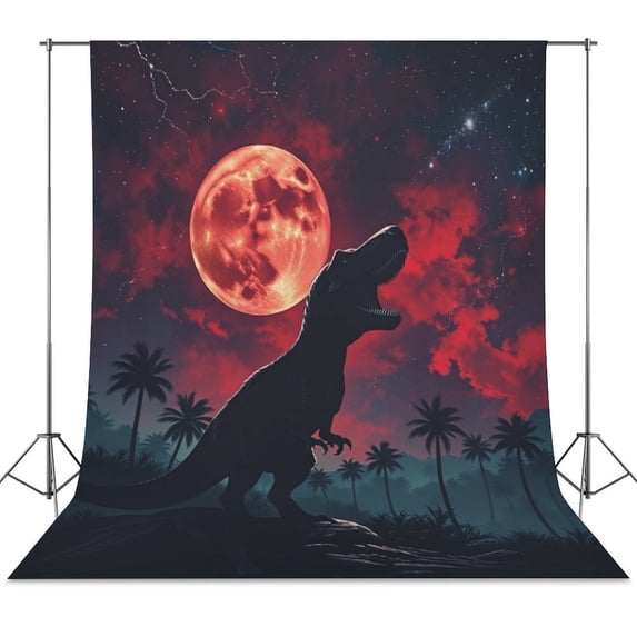 Red Moon T Rex Roars Decorations BackdropPortrait Photography ...