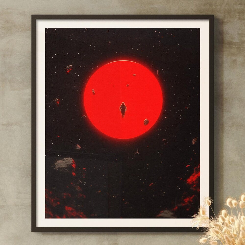 Red Moon, Vintage Collage By Taudalpoi: Cosmic Art, Retro Futurism ...