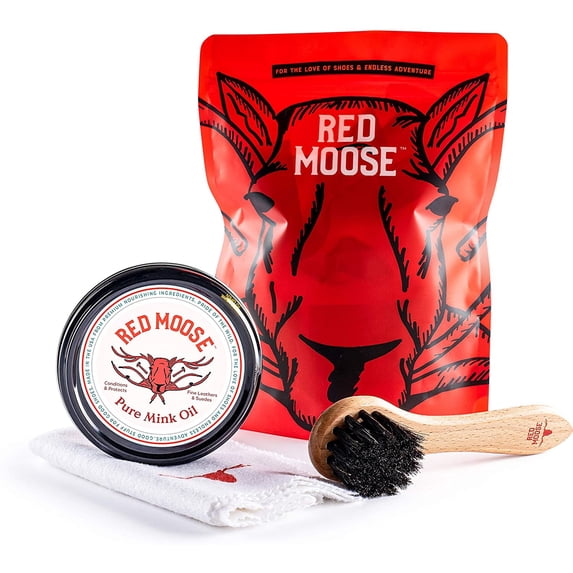 Red Moose Pure Mink Oil Paste Shoe Care Kit for Leather Shoes & Boots ...