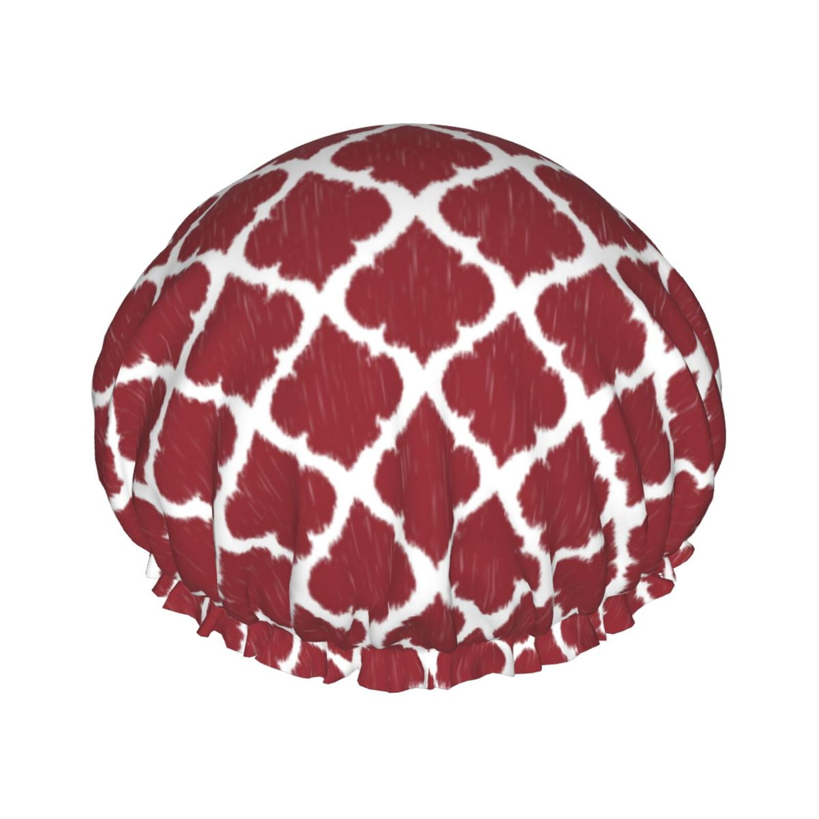 Red Moroccan Shower Cap, Reusable Bath Hair Hat for all Hair Lengths ...