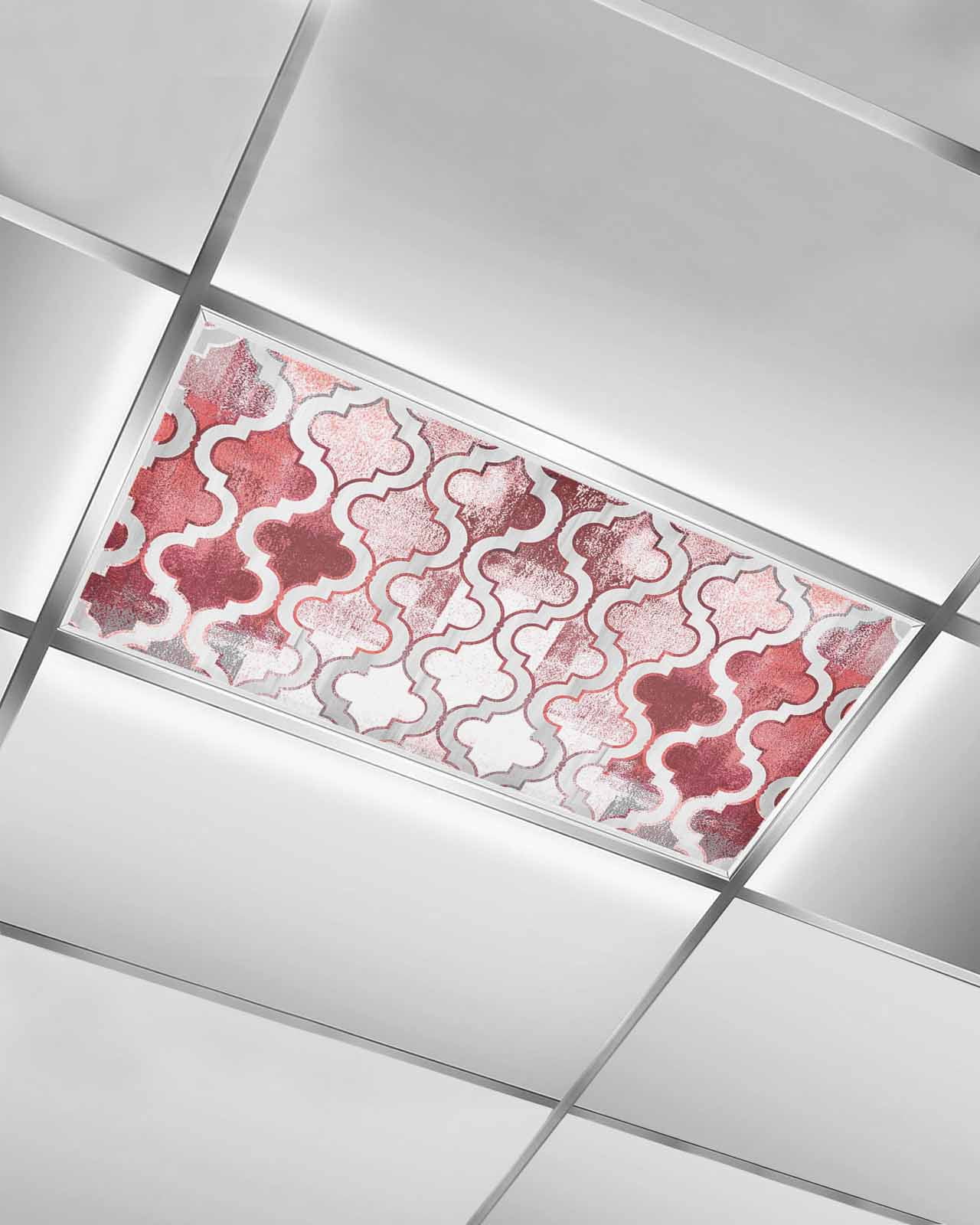 Red Morocco Fluorescent Light Covers for Ceiling Lights 4x2 feet,1 Pack ...