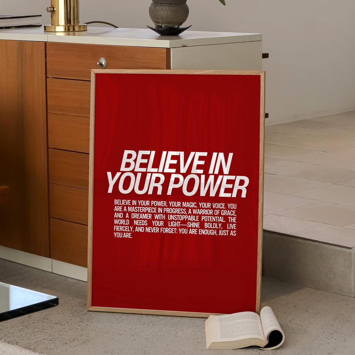 Red Motivational Empowering Print, Quote Art, Bedroom Dorm Room ...