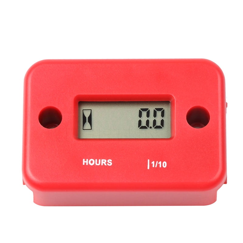 Red-Motorcycle Hour Meter With Battery Timer Cafe Racer Digital Counter ...