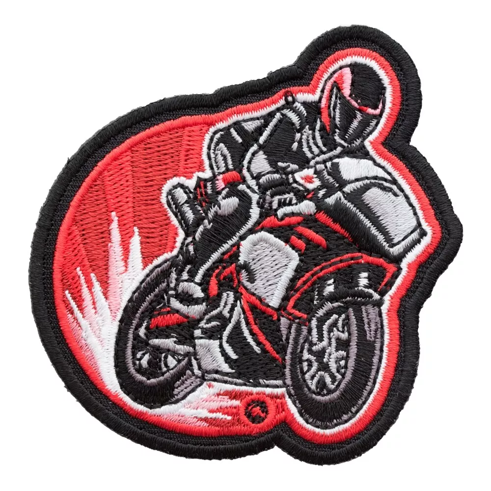 Red Motorcycle Rider Embroidered Patch, Biker Patches - Walmart.com