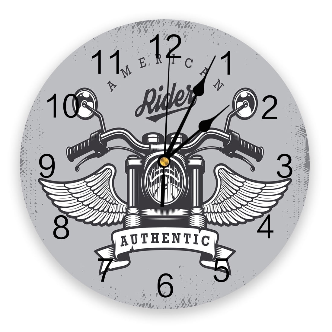 Red Motorcycle Stars Plate Retro Wall Clock Modern Design Silent ...