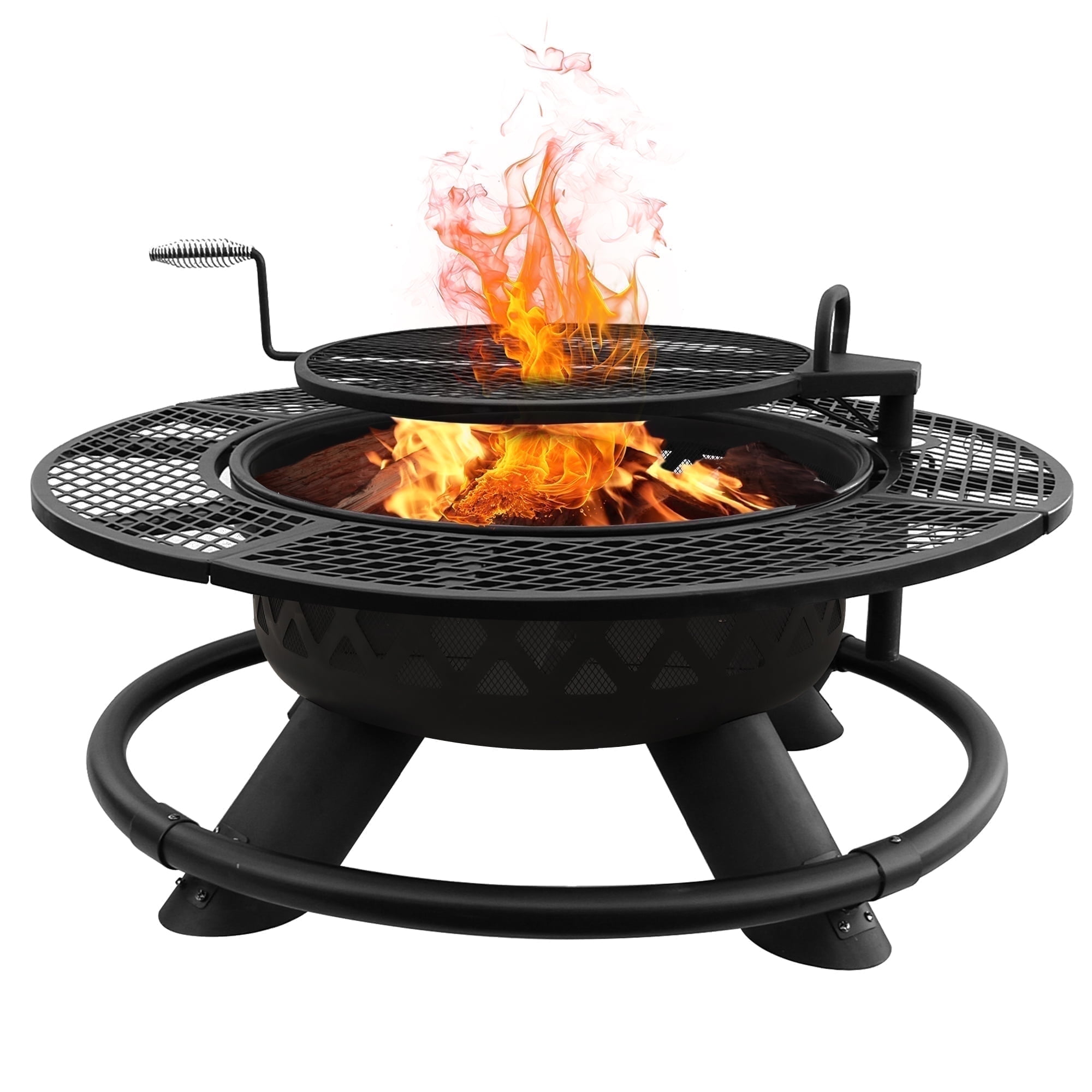 Red Mountain Valley 47" Outdoor Fire Pit, Wood Burning BBQ with ...