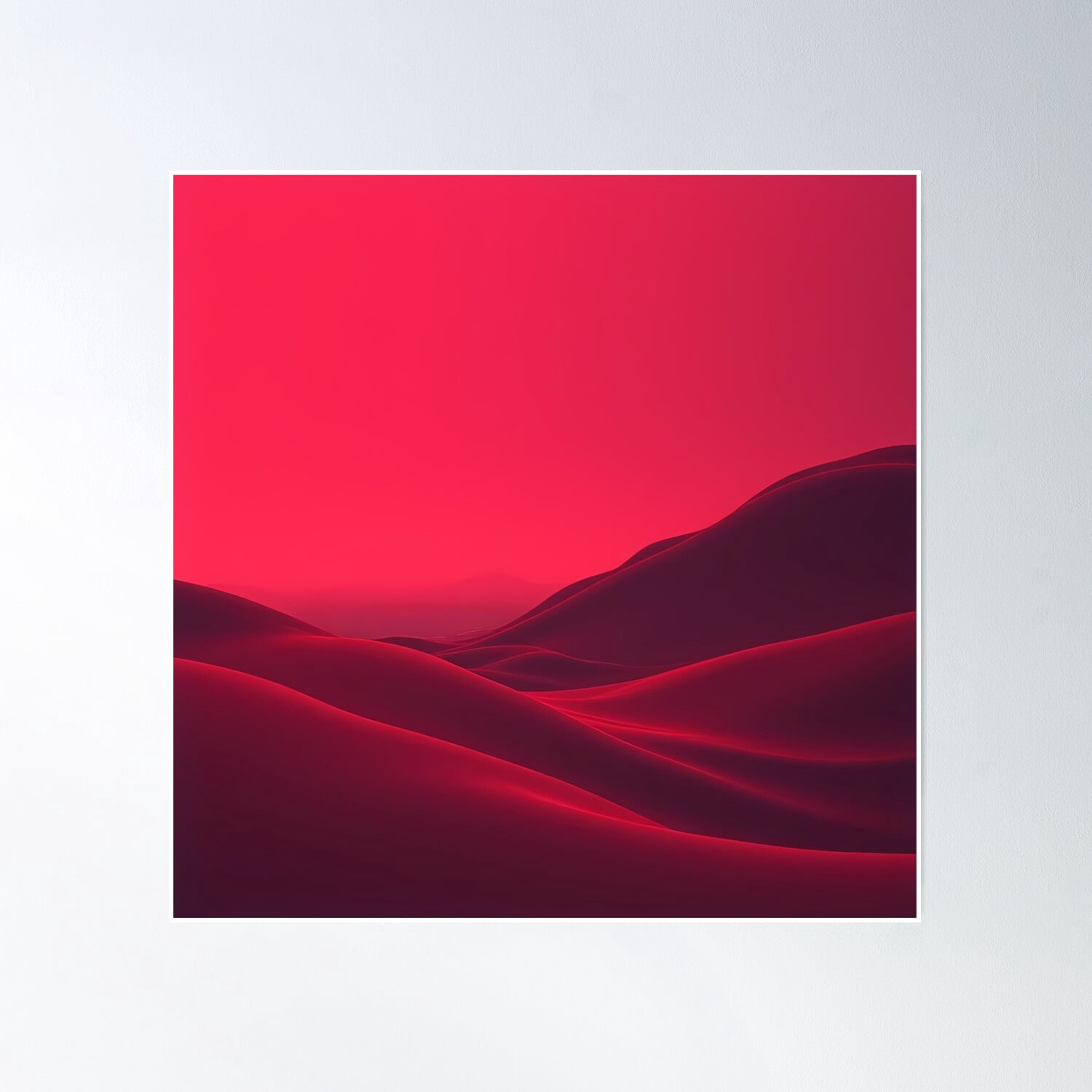 Red Mountain Poster Wall Art, Modern Wall Decor, 16x16 UNFRAMED ...