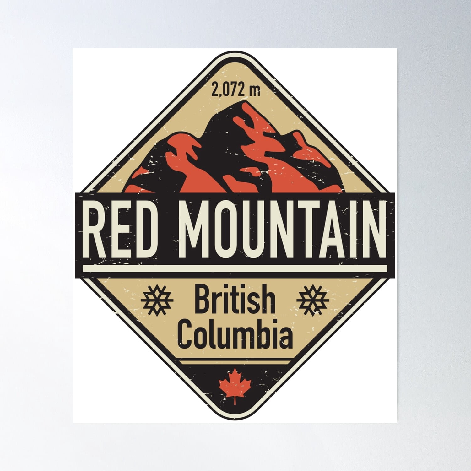Red Mountain Resort, British Columbia Poster Wall Art, Modern Wall ...